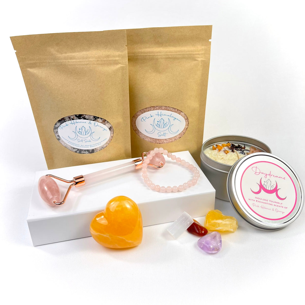 Pampering Gift Set / Spa Gift Set / Rose Quartz Beauty Roller Set / Cr ...