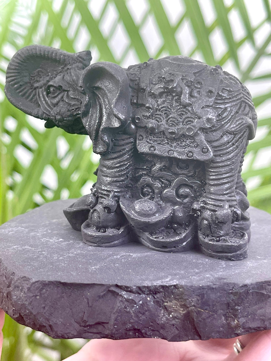 Shungite Carving- Elephant – ElevatedWisdom
